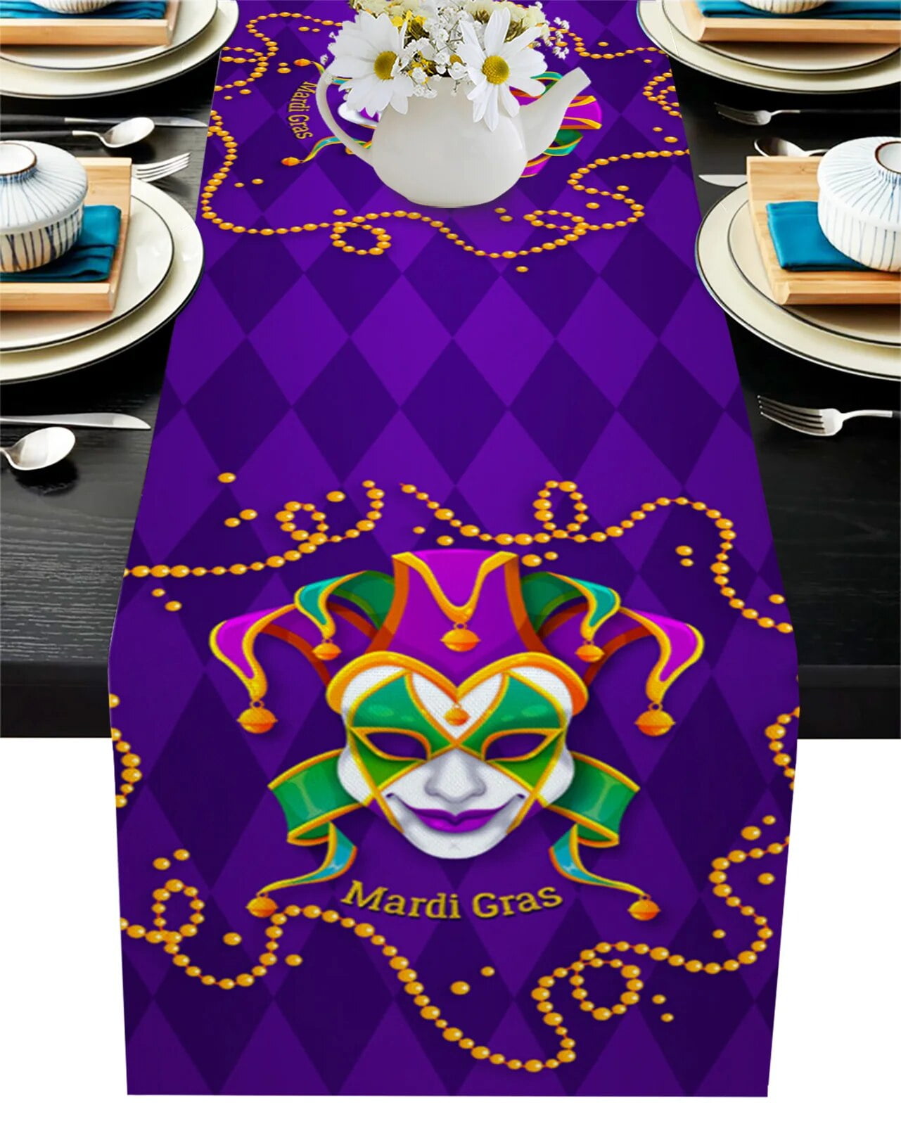 Mexican Skull Candle Luxury Table Runner Dining Table Wedding Party ...