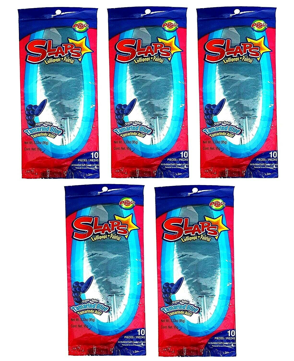 Mexican Slaps Lollipop Blue Tamarind Flavor - Dulces Pigui Paletas, 50 ...