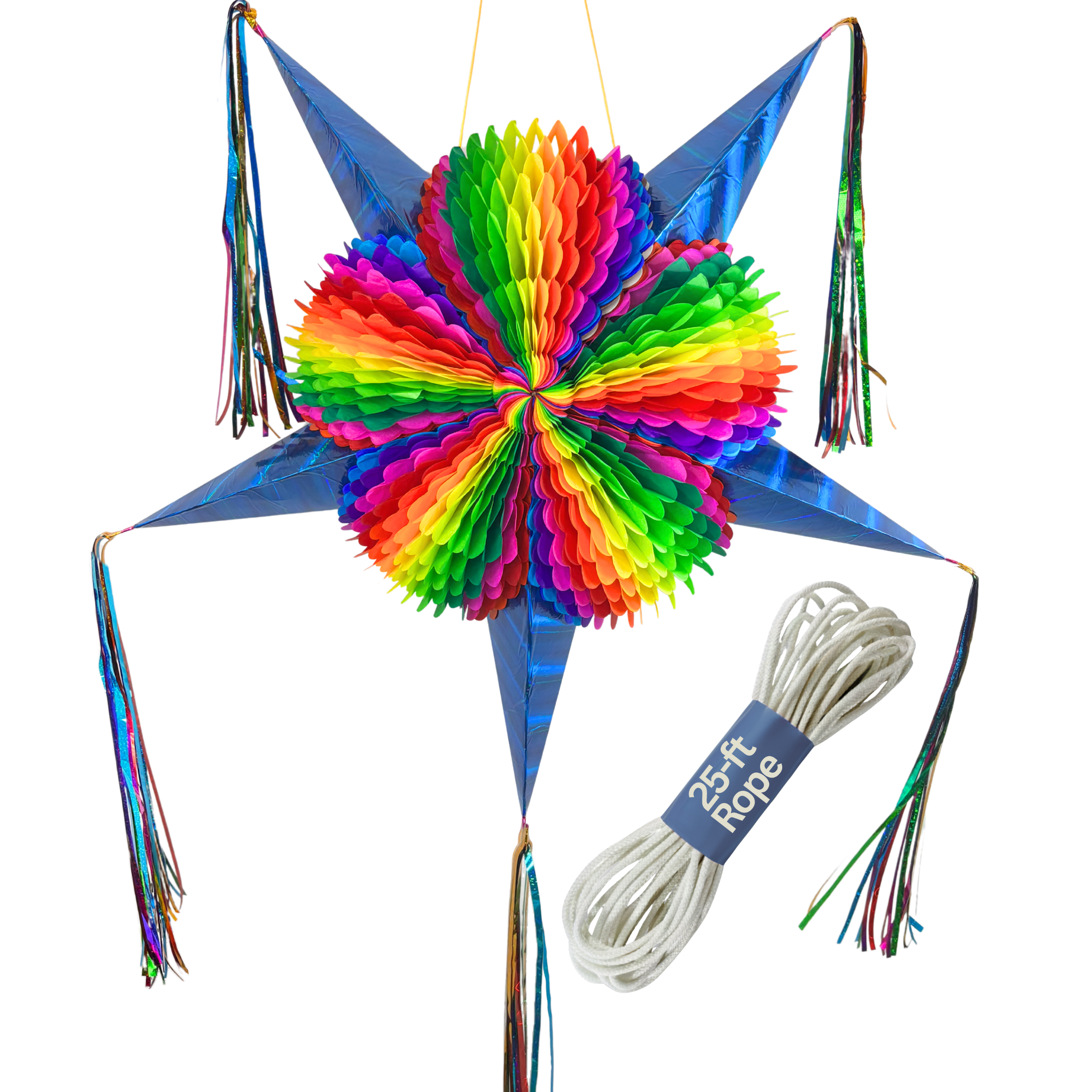 TexMex Fun Large Pinata 32" with Blue Cones + 25 Ft Rope - Walmart.com