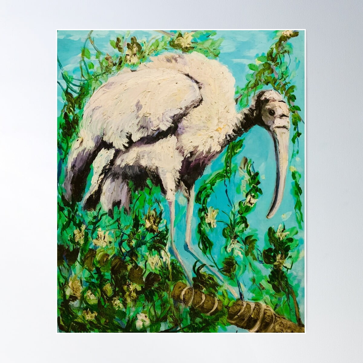 Mexican Stork Poster Wall Art, Modern Wall Decor For Living Room ...