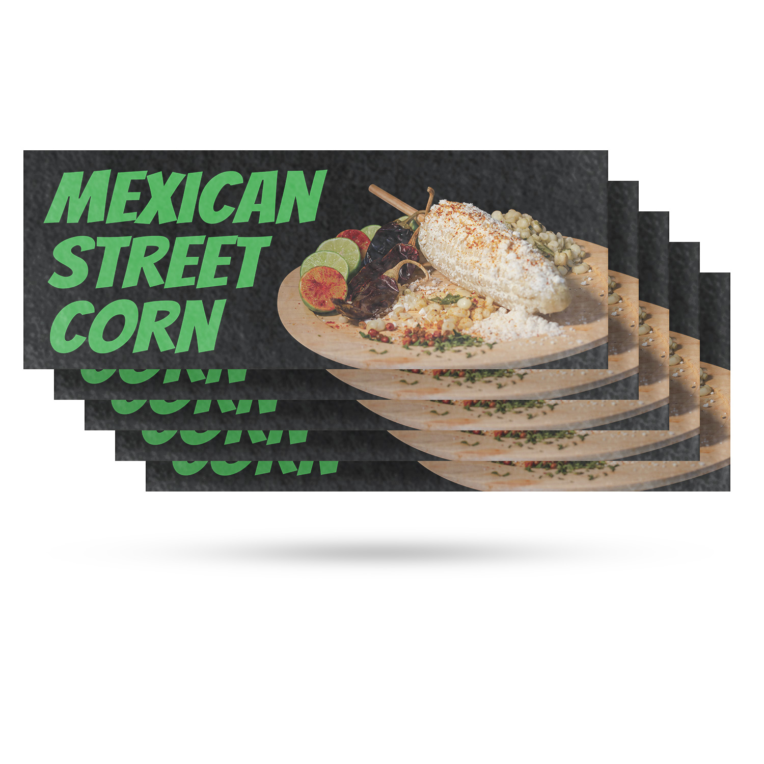 Mexican Street Corn Vinyl Decal 5 Pack of 24 Inch x 9 Inch Weatherproof ...