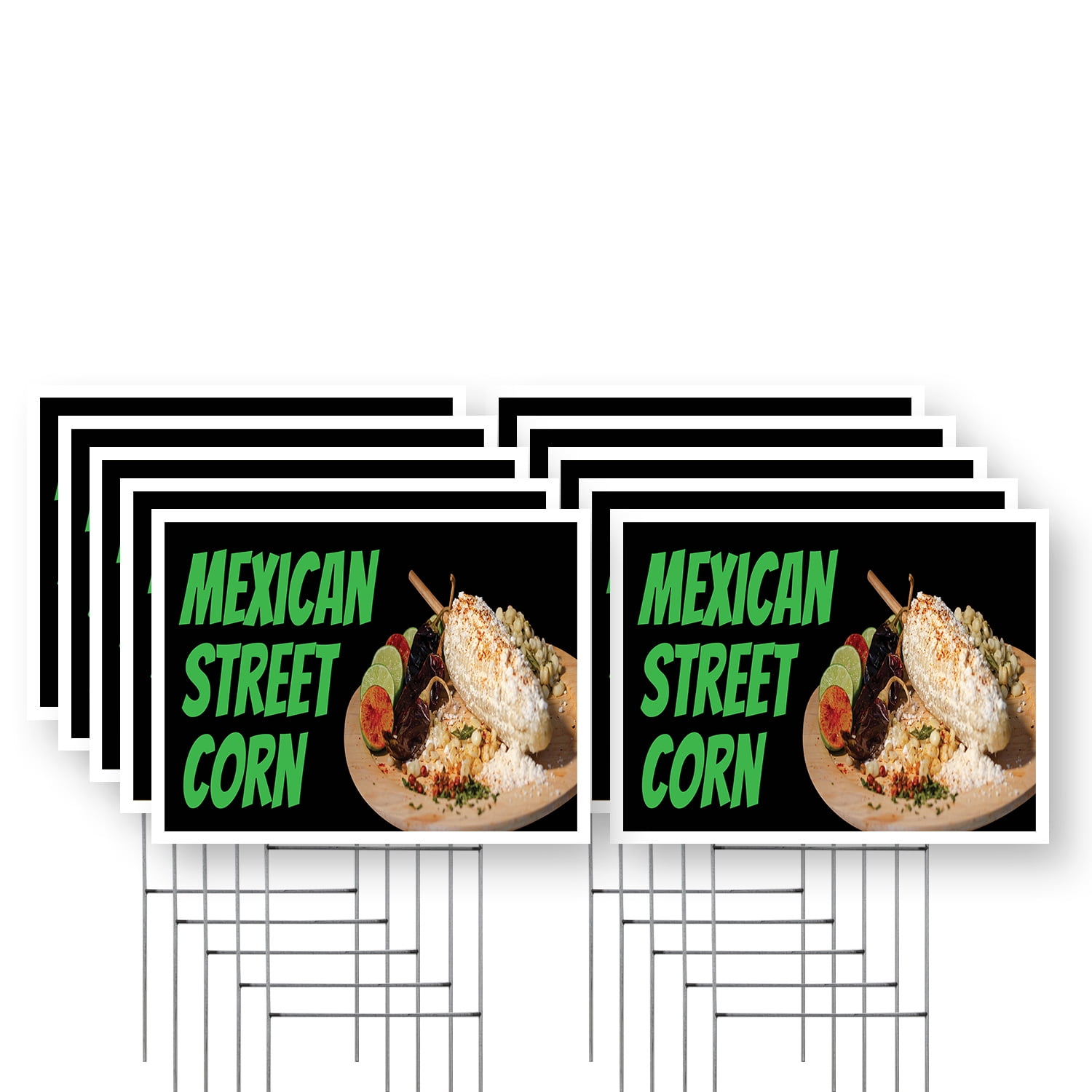 Mexican Street Corn Yard Sign 10 Pack of 12 Inch x 16 Inch Single Sided ...