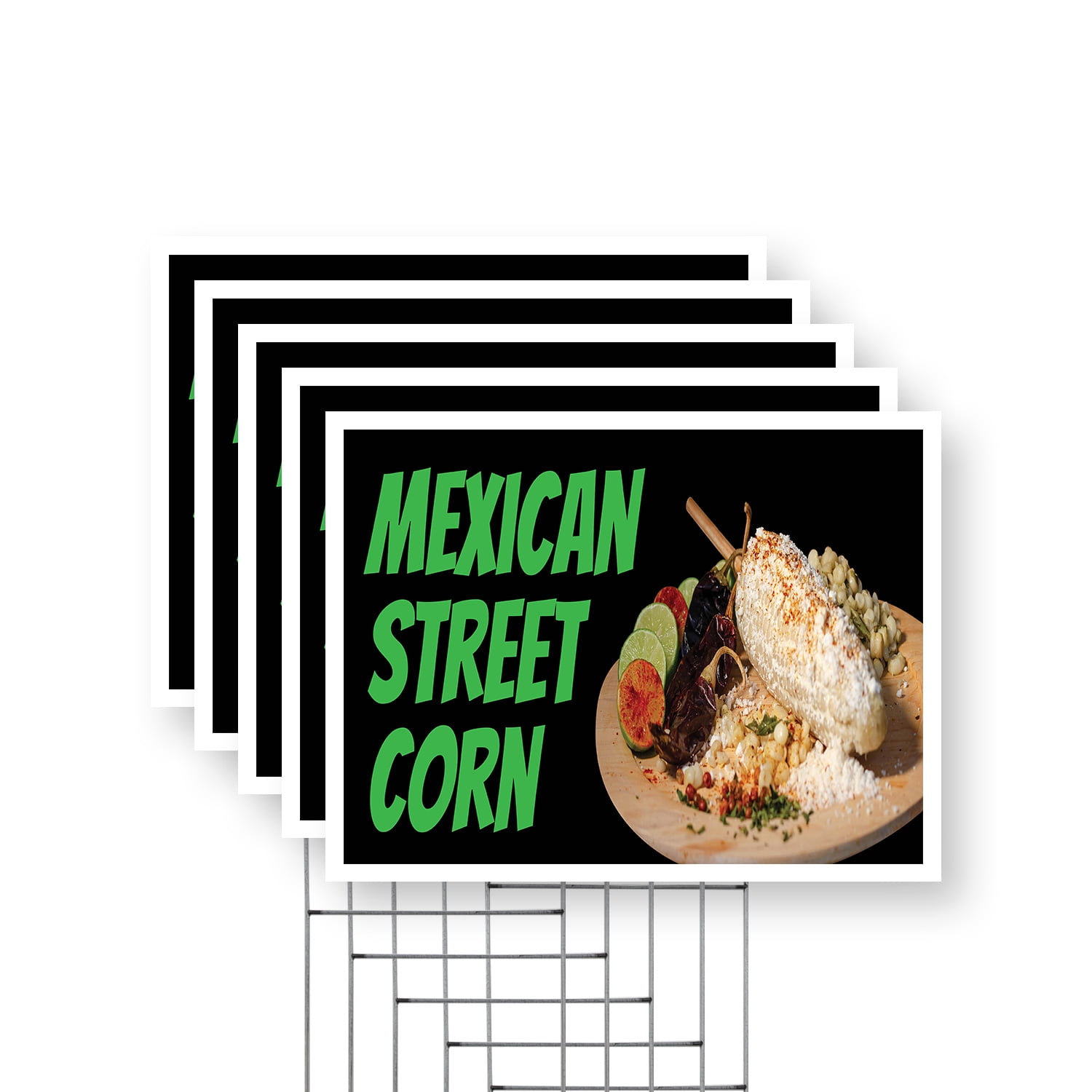 Mexican Street Corn Yard Sign 5 Pack of 12 Inch x 16 Inch Double Sided ...