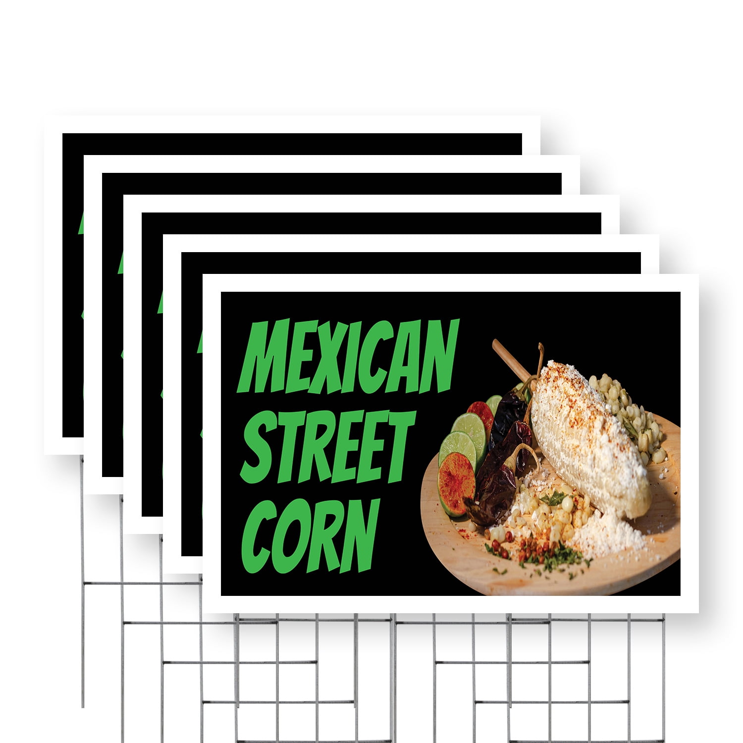 Mexican Street Corn Yard Sign 5 Pack of 24 Inch x 36 Inch Single Sided ...