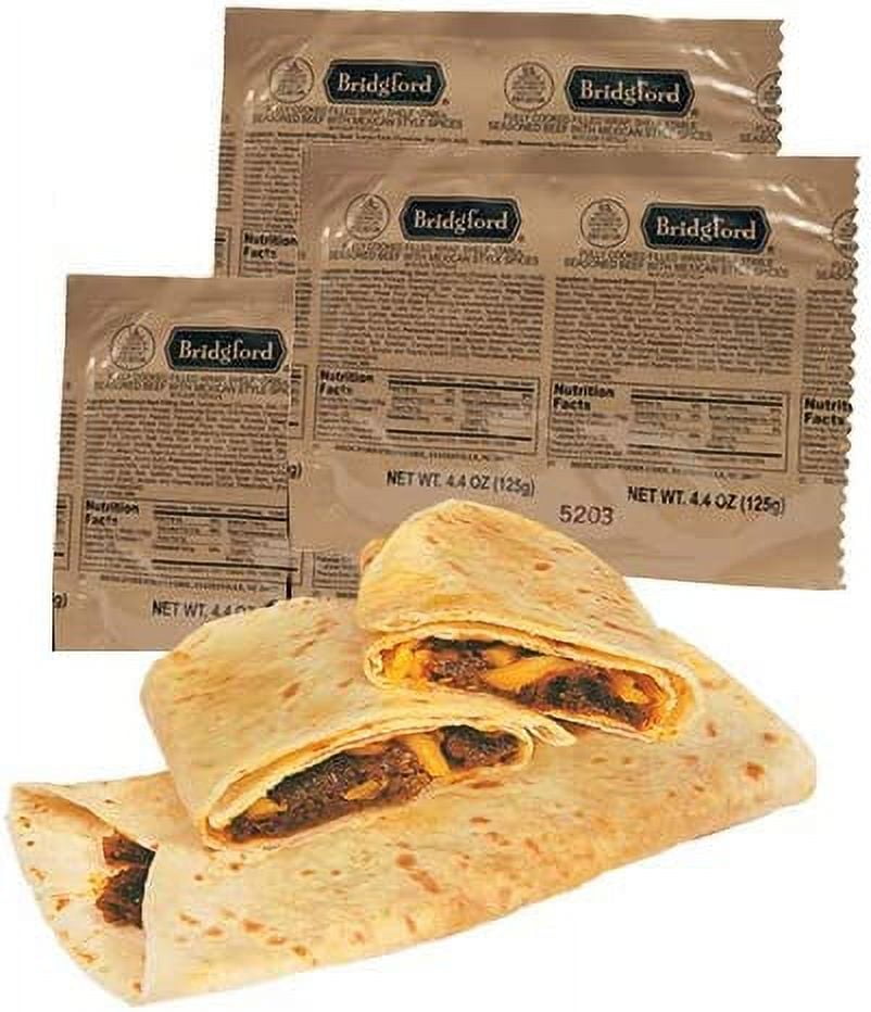 Bridgford MRE Ready to Eat Mexican Style Beef Taco Sandwiches, 3 Pack ...