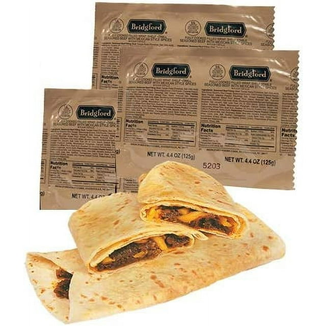 Bridgford MRE Ready to Eat Mexican Style Beef Taco Sandwiches, 3 Pack ...