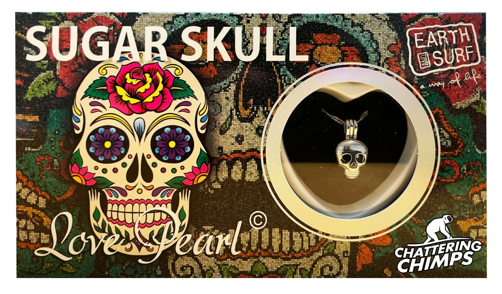 Mexican Sugar Skull Chattering Chimps Love Wish Pearl Kit DIY Pendant ...