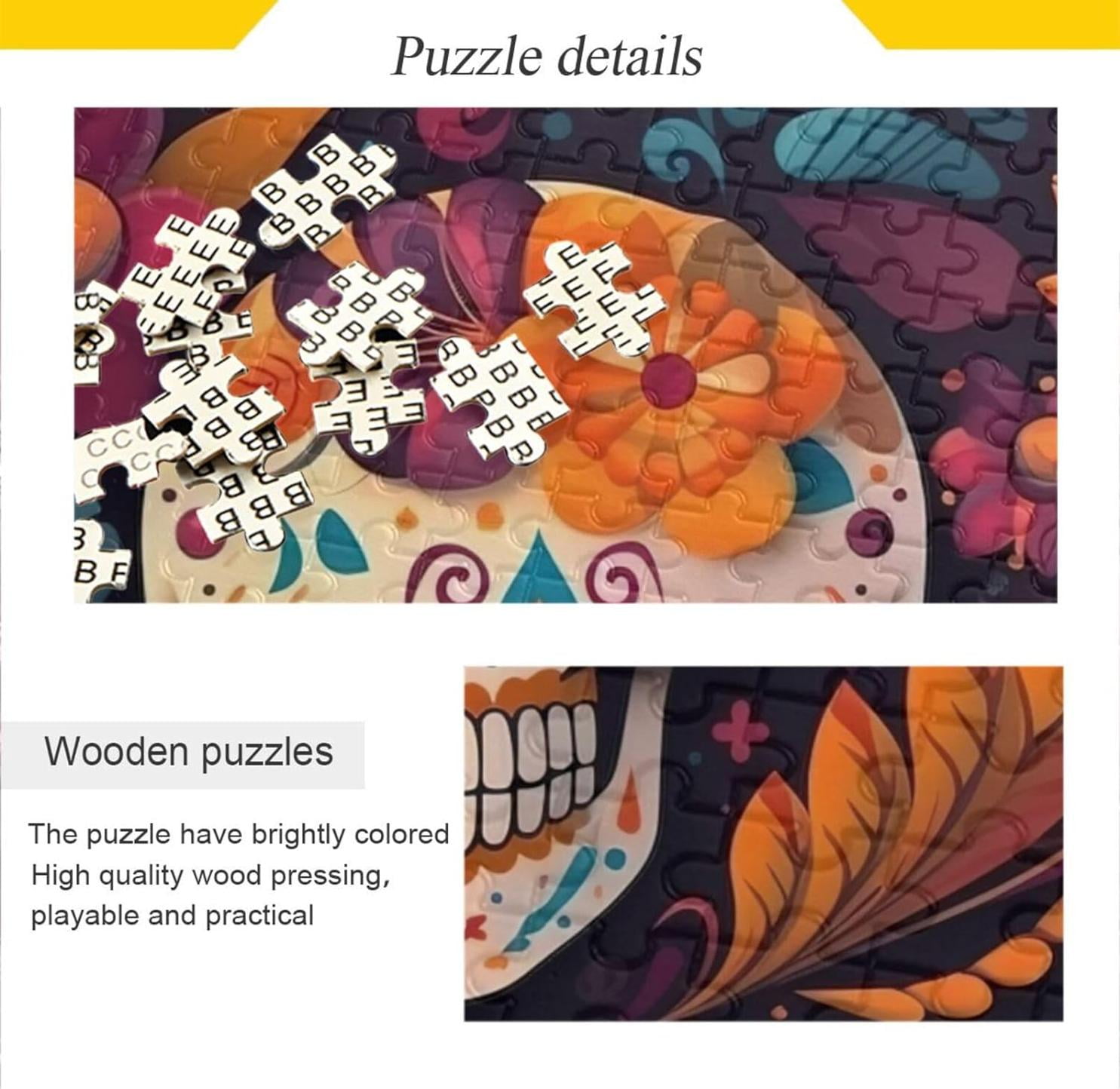 Mexican Sugar Skull Jigsaw Puzzle, Paper Wood Composite Material Zigsaw ...