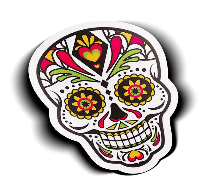 Mexican Sugar Skull Sticker For Tumblers, Laptops, Bumper Stickers ...