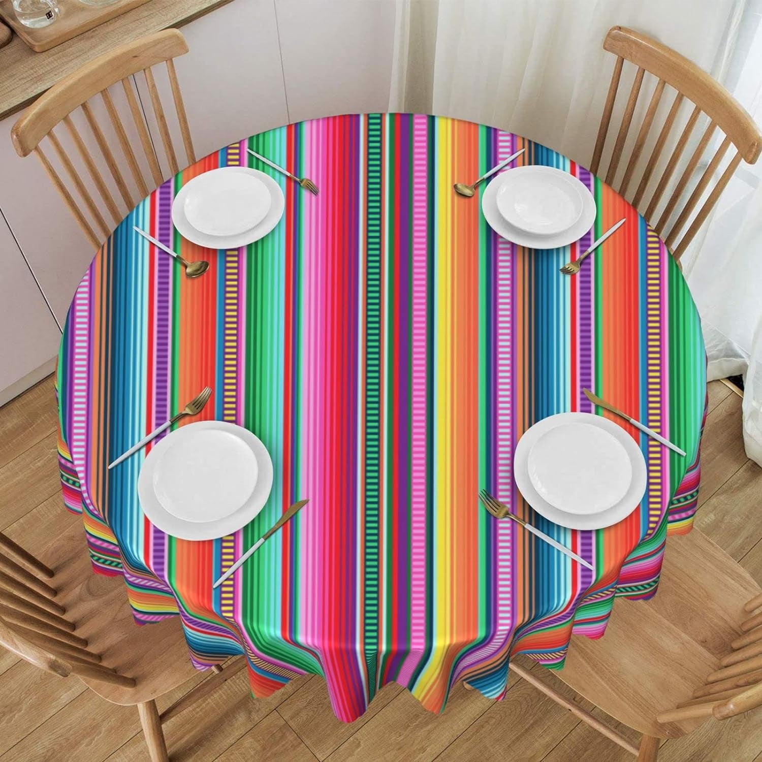 Mexican Tablecloth Serape Table Cover Washable Tabletop for Kitchen ...