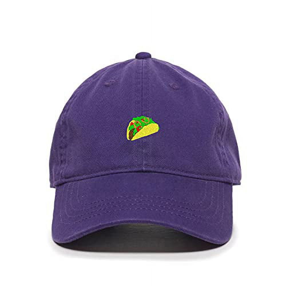 Mexican Taco Baseball Cap Embroidered Cotton Adjustable Dad Hat Purple ...