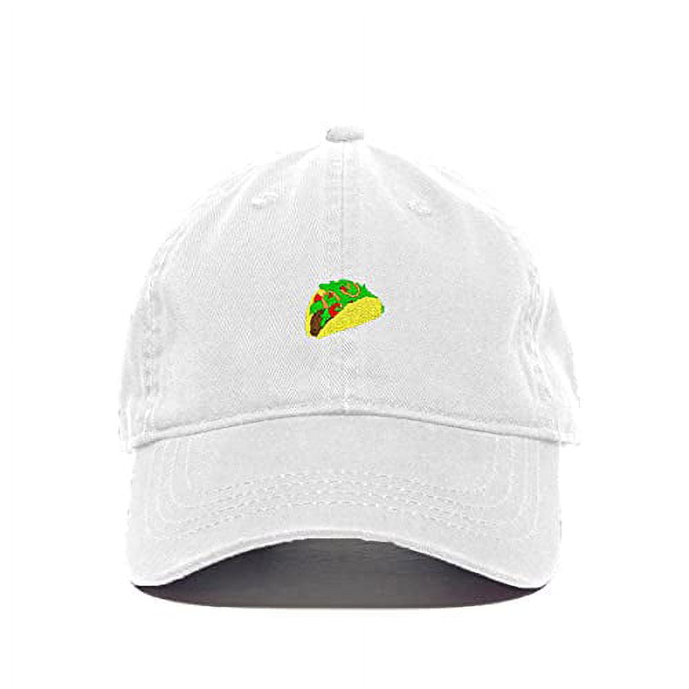 Mexican Taco Baseball Cap Embroidered Cotton Adjustable Dad Hat White ...