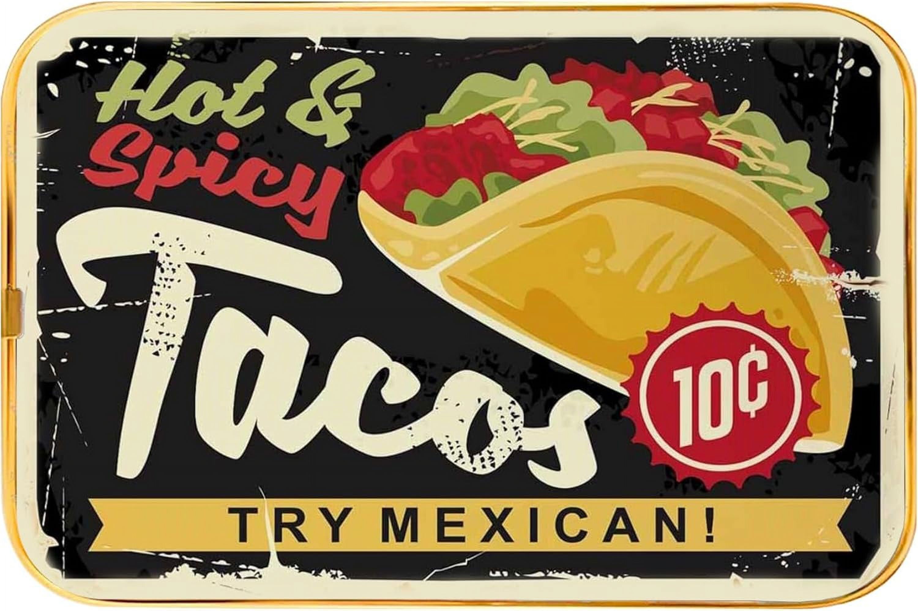 Mexican Tacos Signs, Hot And Spicy Mexican Cuisine With Tasty Taco On ...