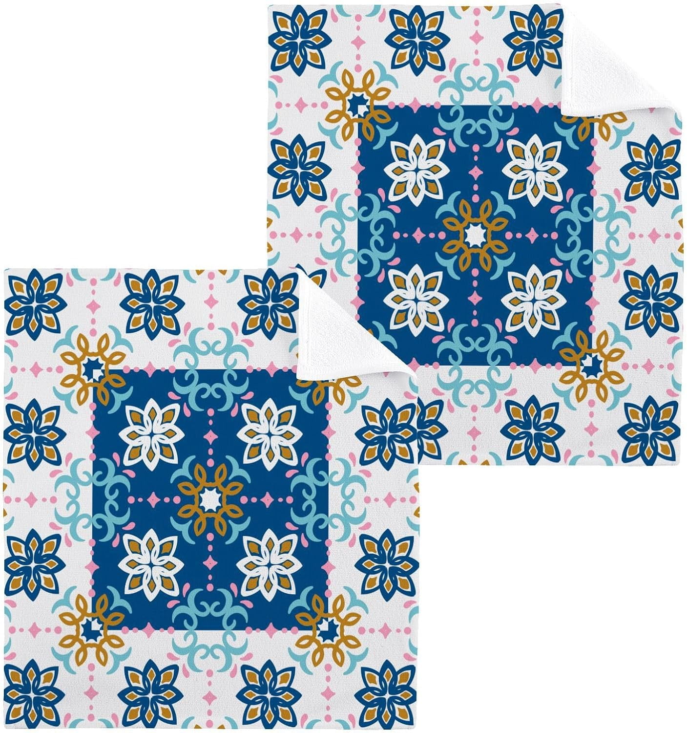 Mexican Talavera Ceramic Pattern Washcloth 12x12in Set, 6 Pack ...