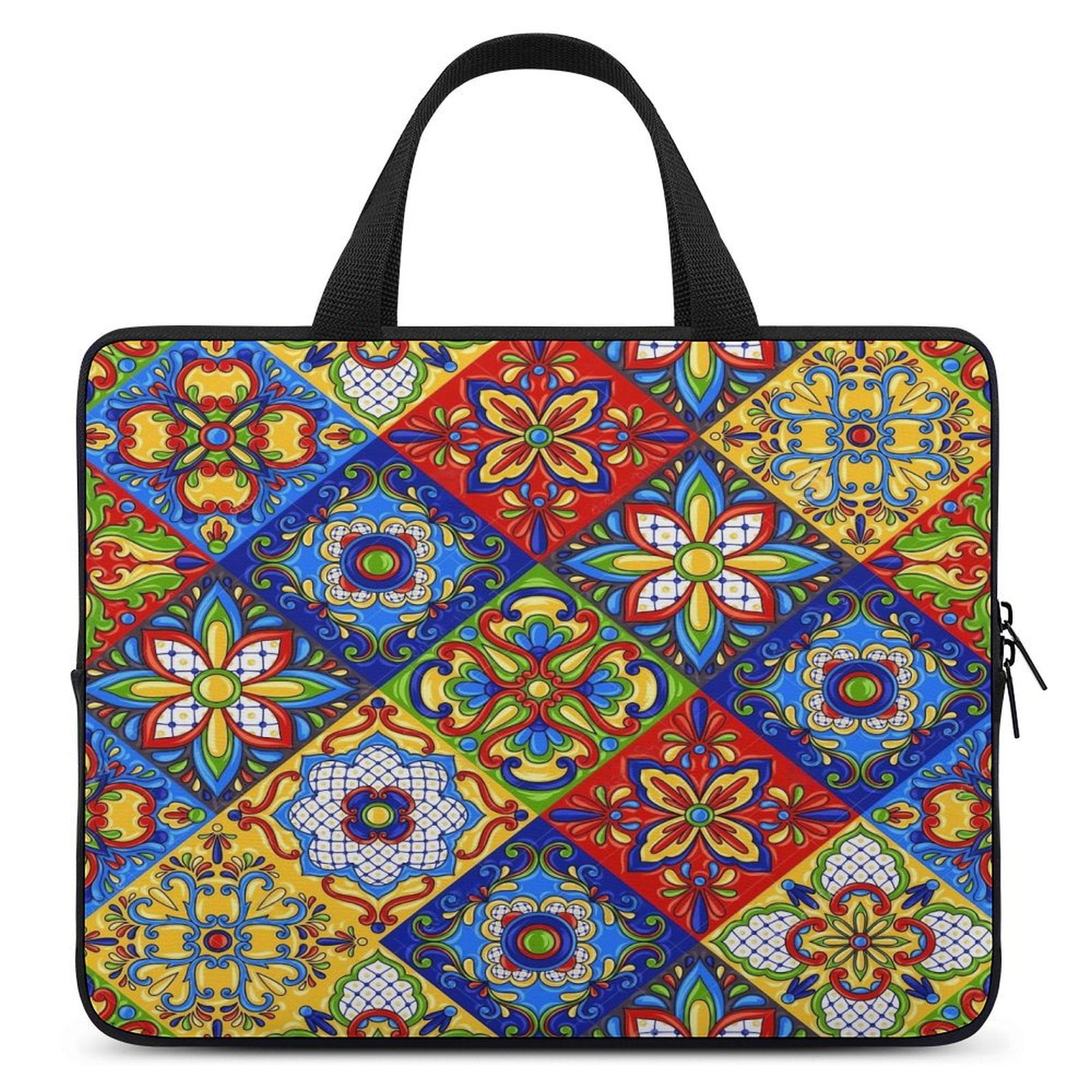 Mexican Talavera Ceramic Tile Pattern Laptop Bag Women Man 10 12 13 15 ...
