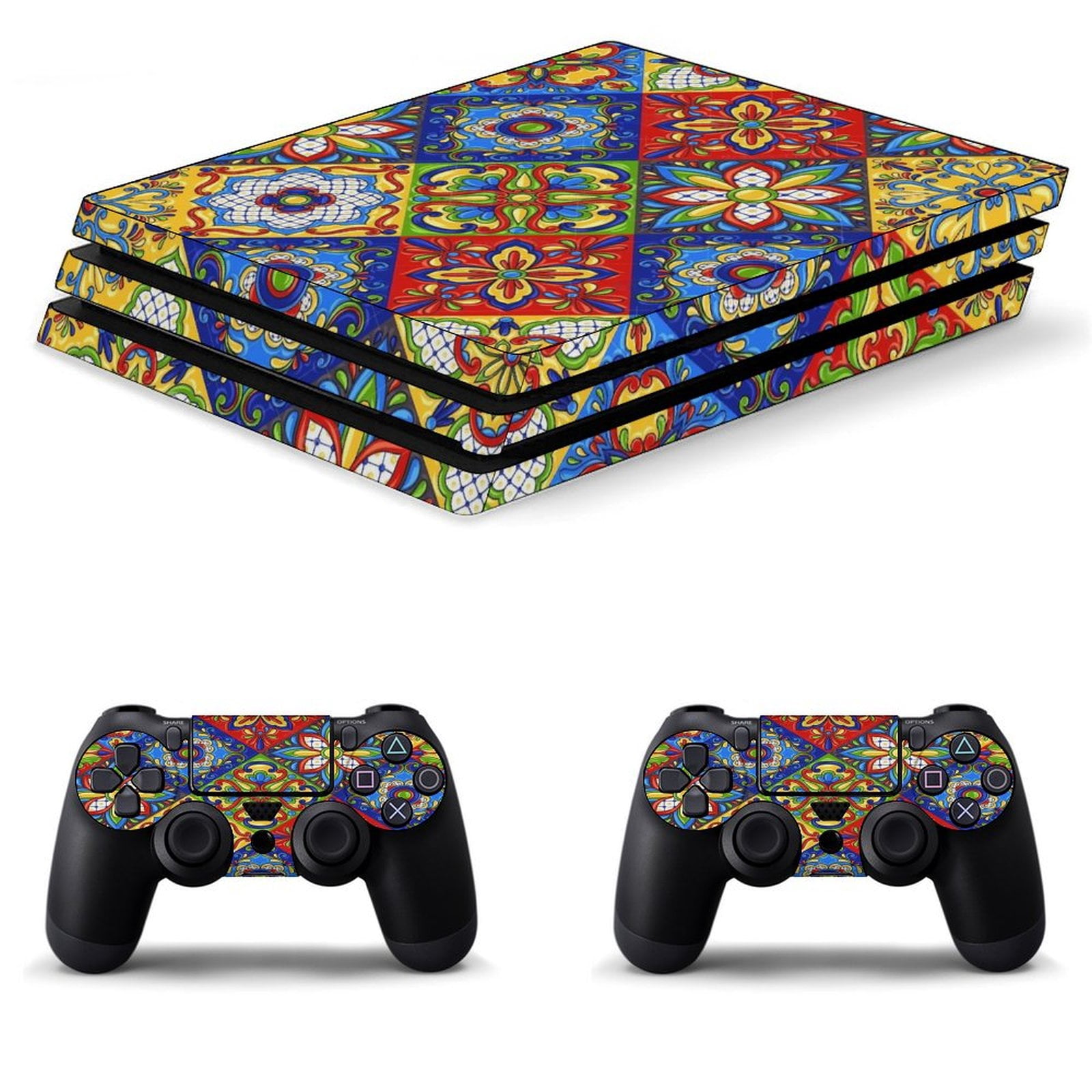 Mexican Talavera Ceramic Tile Pattern PS4/PS4 Pro/PS4 Slim Skin Sticker ...