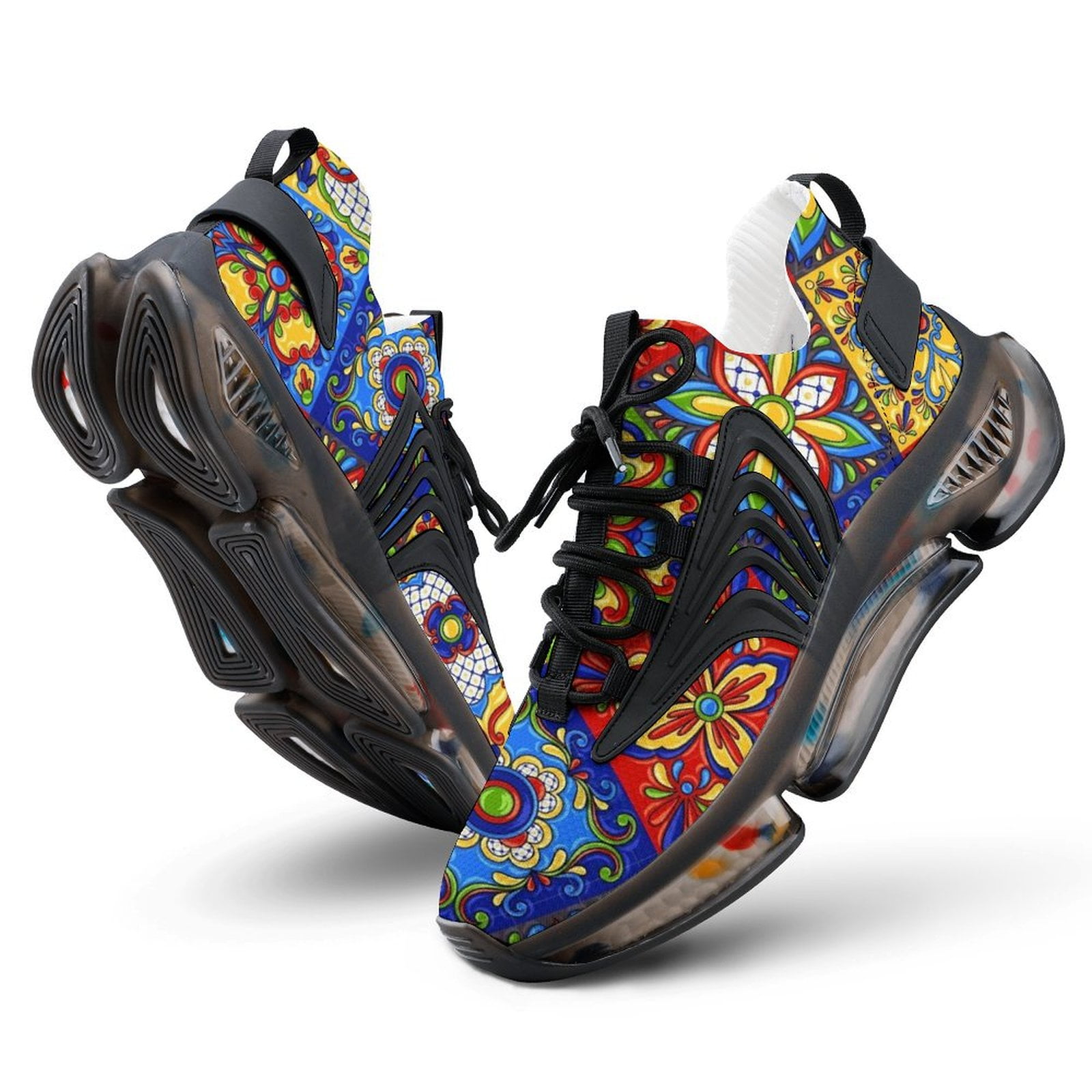 Mexican Talavera Ceramic Tile Pattern Walking Shoes for Men Woman ...