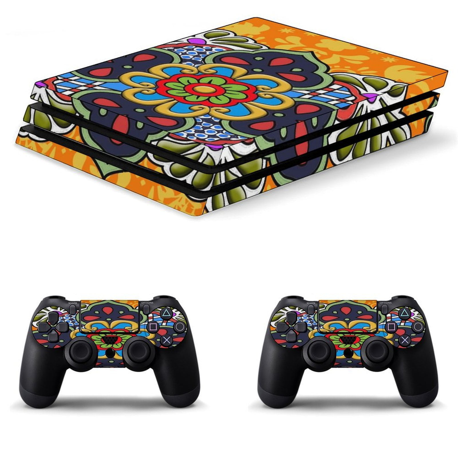 Mexican Talavera Flower PS4/PS4 Pro/PS4 Slim Skin Sticker For Console ...