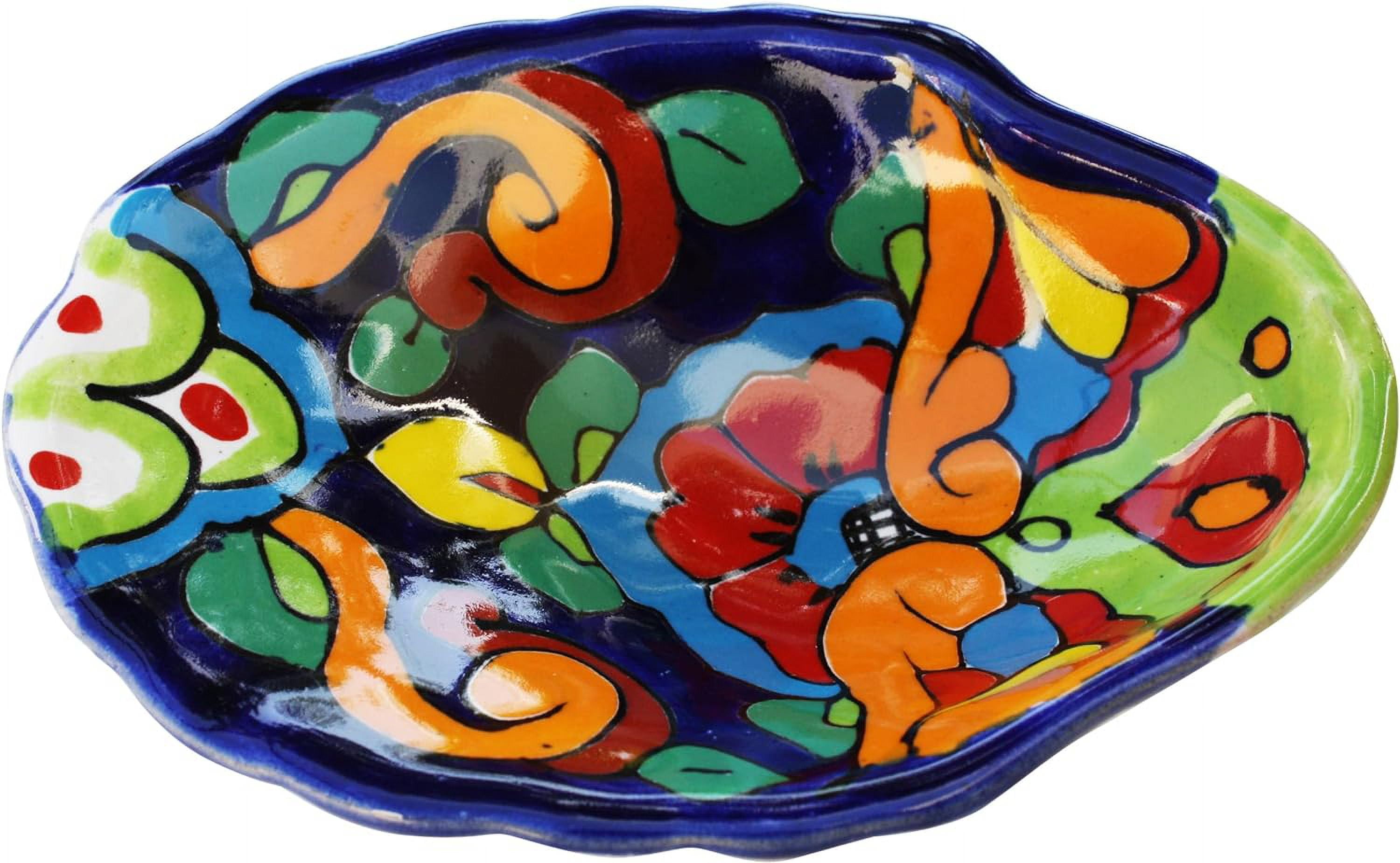Mexican Talavera Rainbow Oyster Soap Dish - Walmart.com