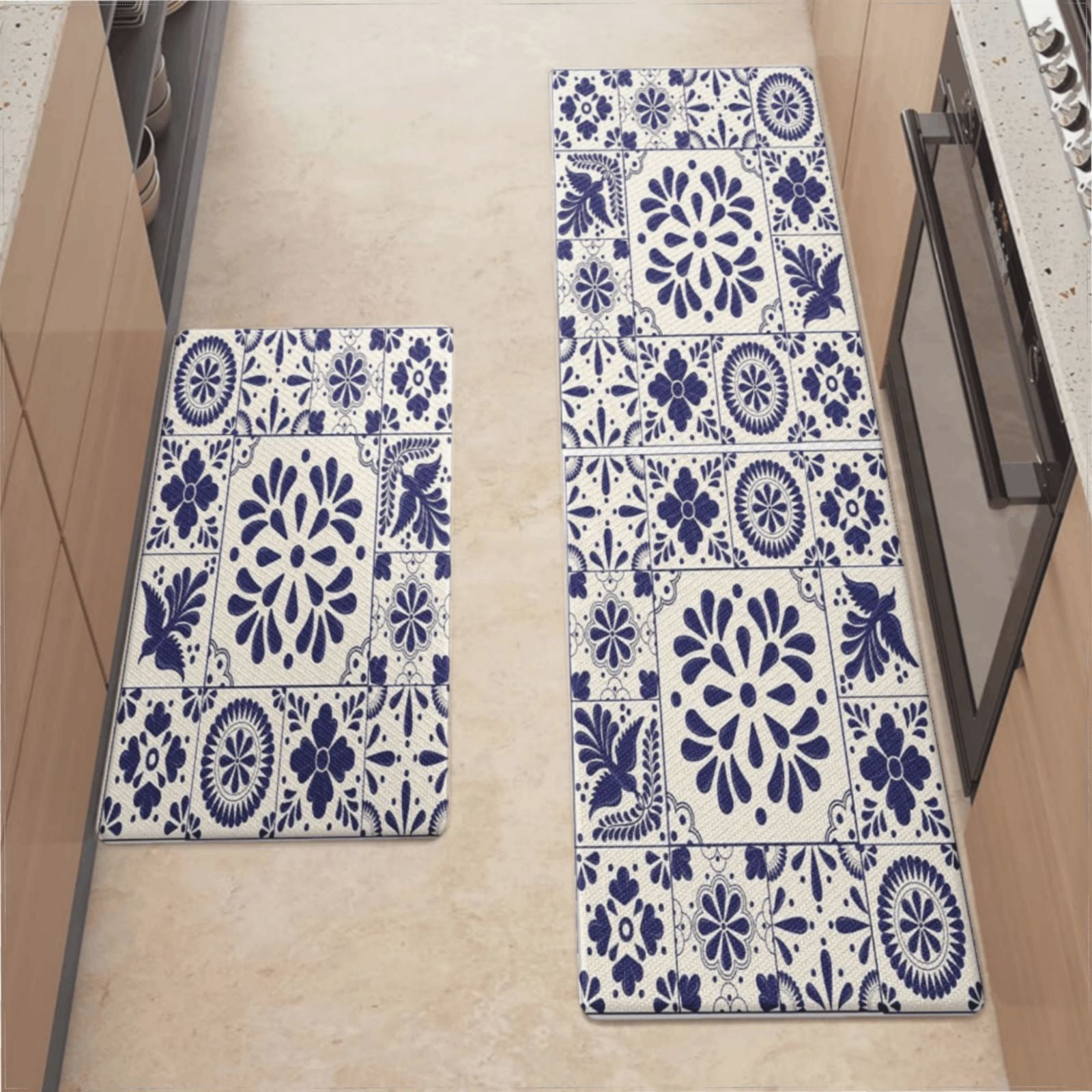 Mexican Talavera Style Pvc Kitchen Mat Runner 1 Pieces Non Slip ...