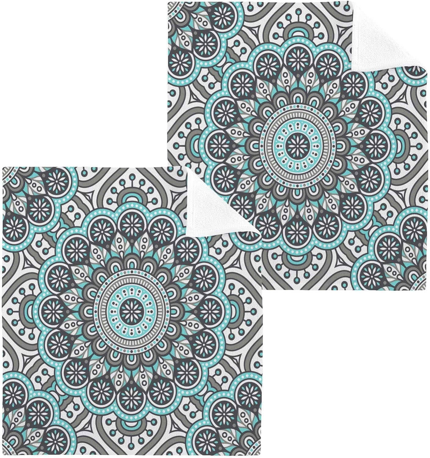 Mexican Talavera Washcloth 12x12in Set, 6 Pack Absorbent Cotton Towel ...