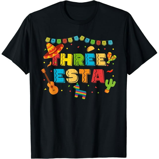 Mexican Theme 3rd Birthday 3 Year Old Kids Three Esta Bday T-Shirt - Walmart.com