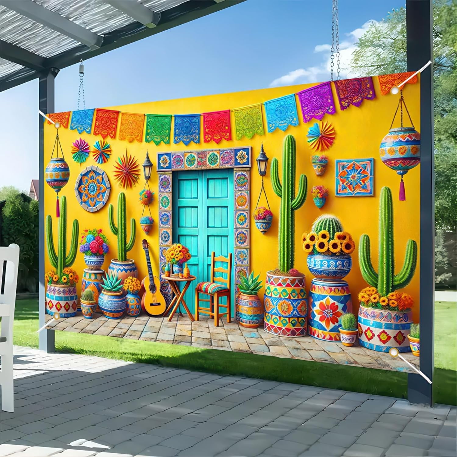 Mexican Theme Backdrop Banner 71 x 43Inch Cabin House Party Decoraitons ...