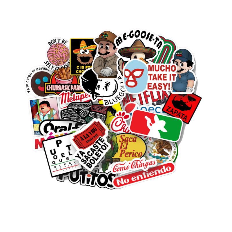 Mexican Themed 30-Piece Vinyl Sticker Pack - Durable for Hard Hats ...