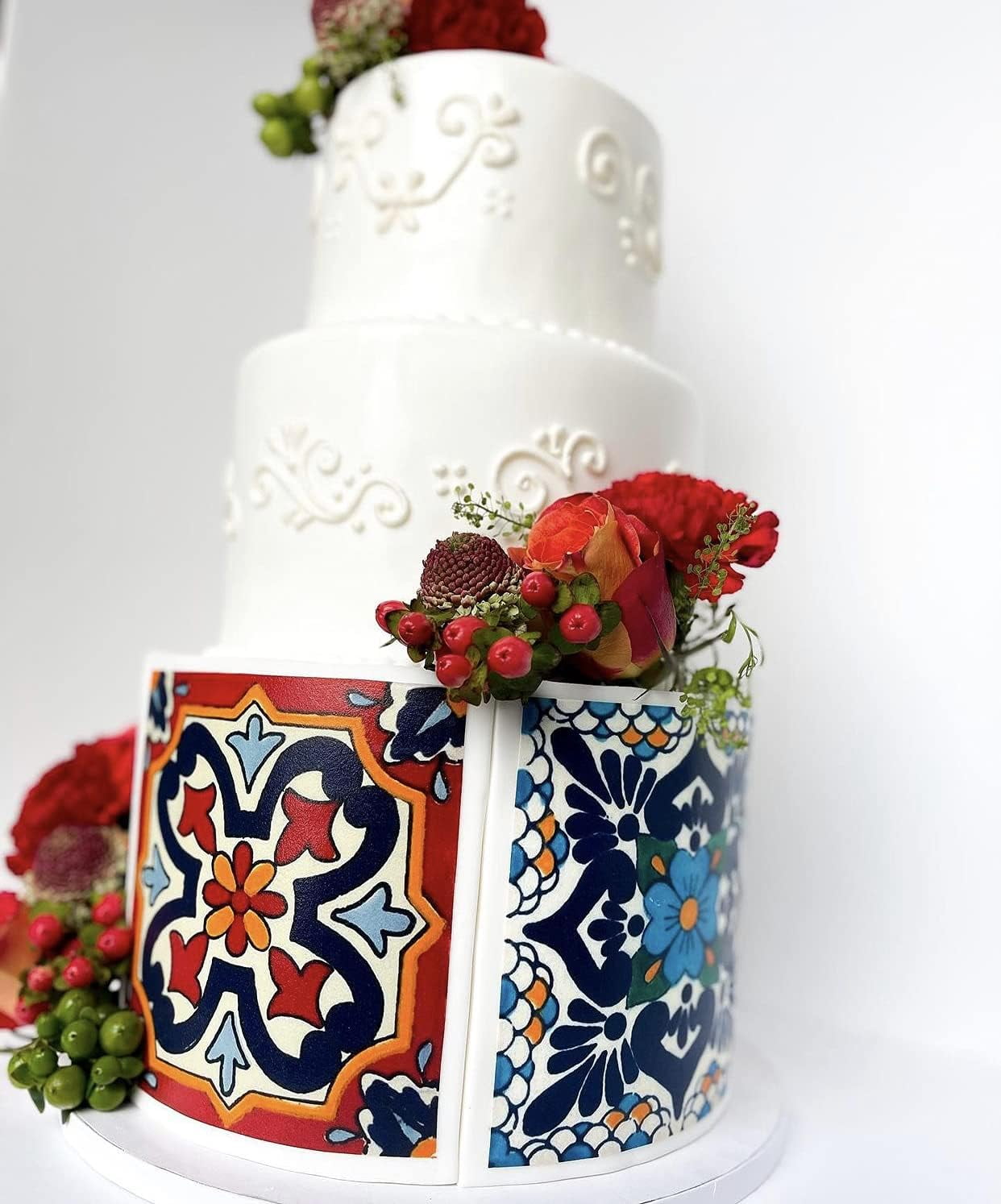 Mexican tiles Edible Image - Wedding cake/Fiesta Birthday Cake Topper ...