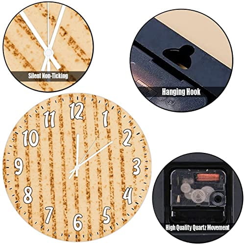 Mexican Tortilla Stripes Hanging Wall Clock Non Ticking Silent Wall ...
