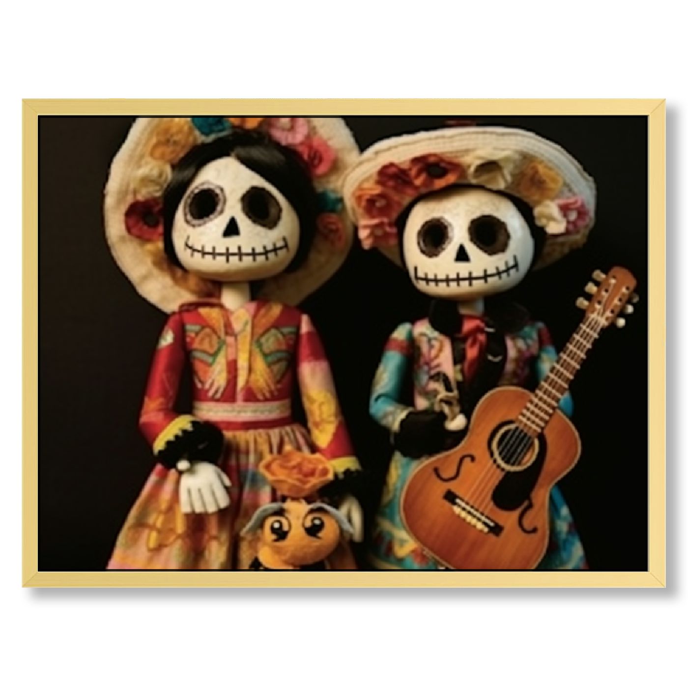 Mexican Traditional Rag Couple Dolls Wall Art Canvas Painting Prints ...
