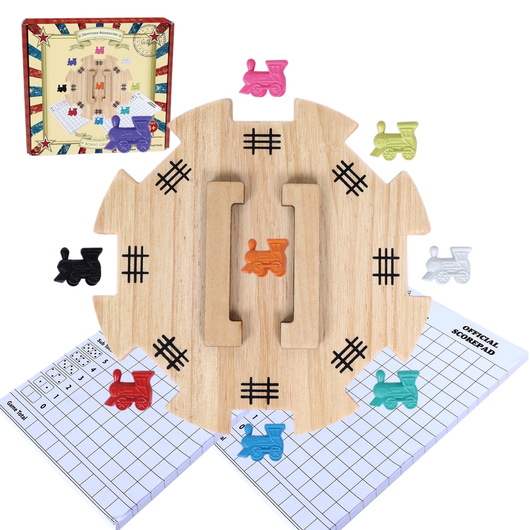 Mexican Train Dominoes Accessories Set Game for Adults & Family ( 6.3 ...