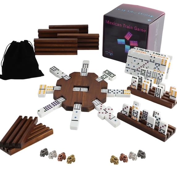 Mexican Train Dominoes Game Set Double 12 Dominoes - Walmart.com