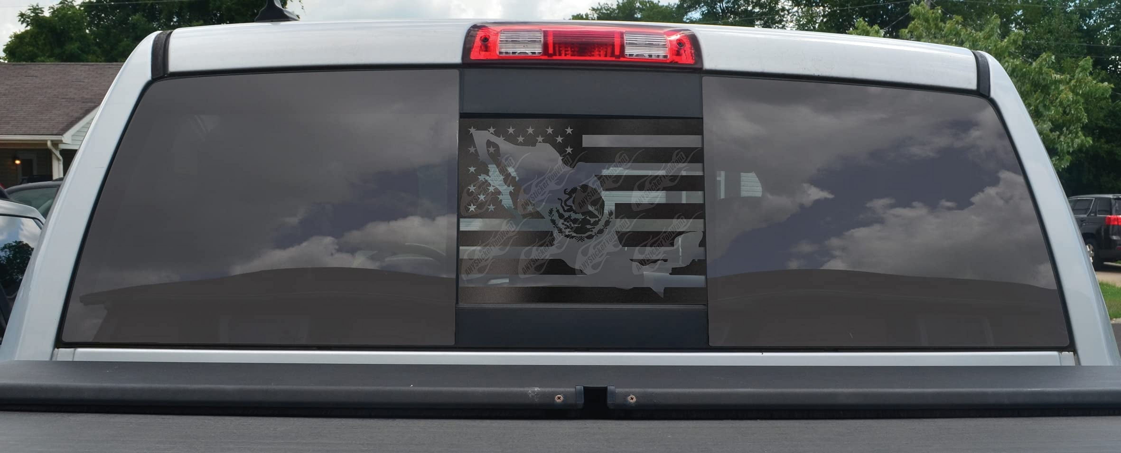Mexican - USA American Mexico Flag Vinyl Decal Rear Sliding Window Flag ...