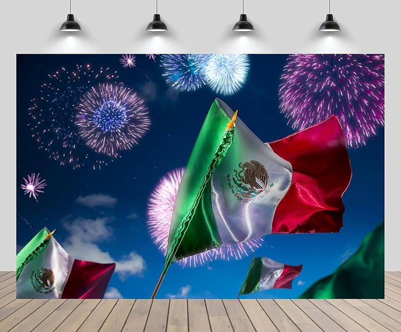 Mexican Wavy Flag Backdrop September 16th Viva Mexico Mexican ...