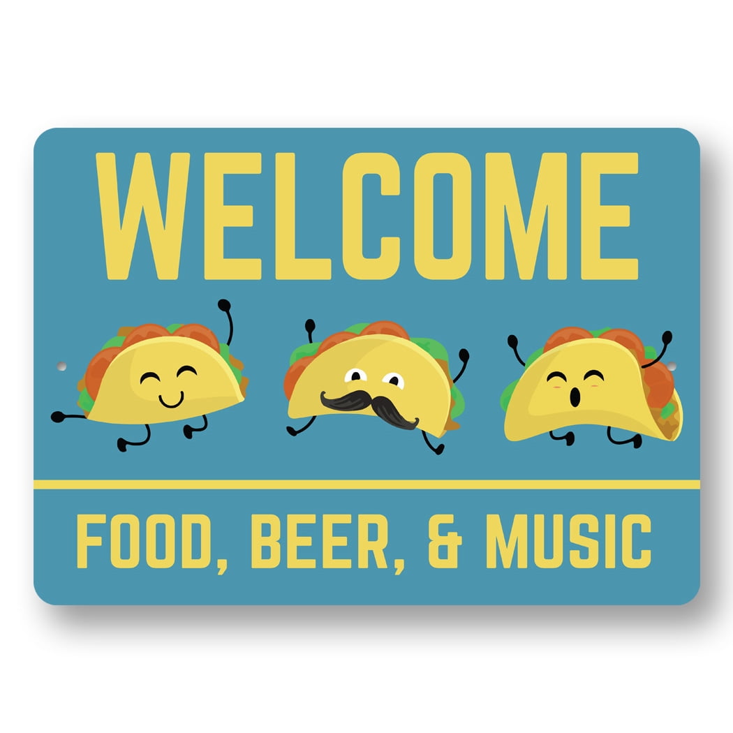 Mexican Welcome Aluminum Metal Decor Sign - 10x14 inches - Walmart.com