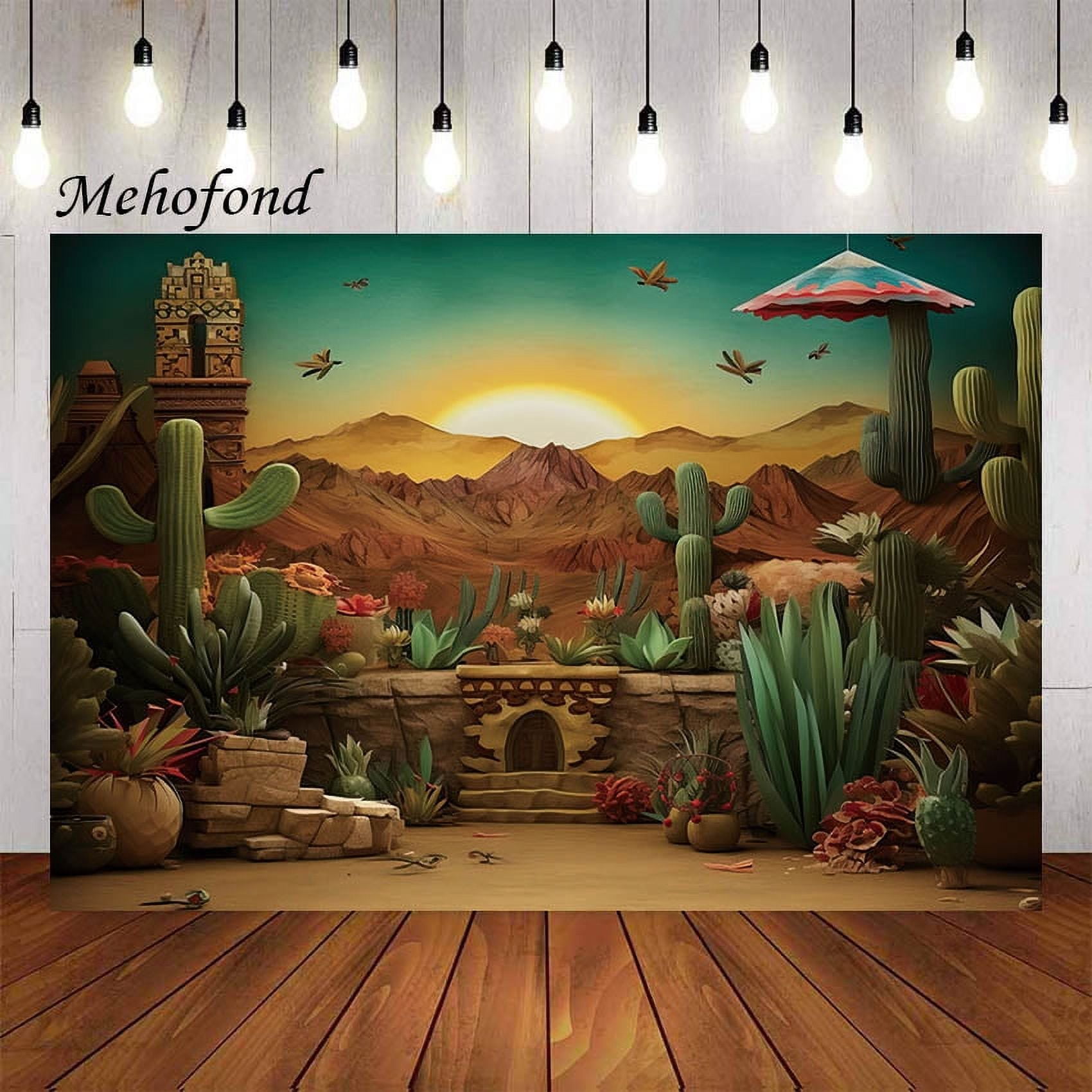 Mexican Western Desert Cactus Floral Kids Birthday Party Cake Smash r ...