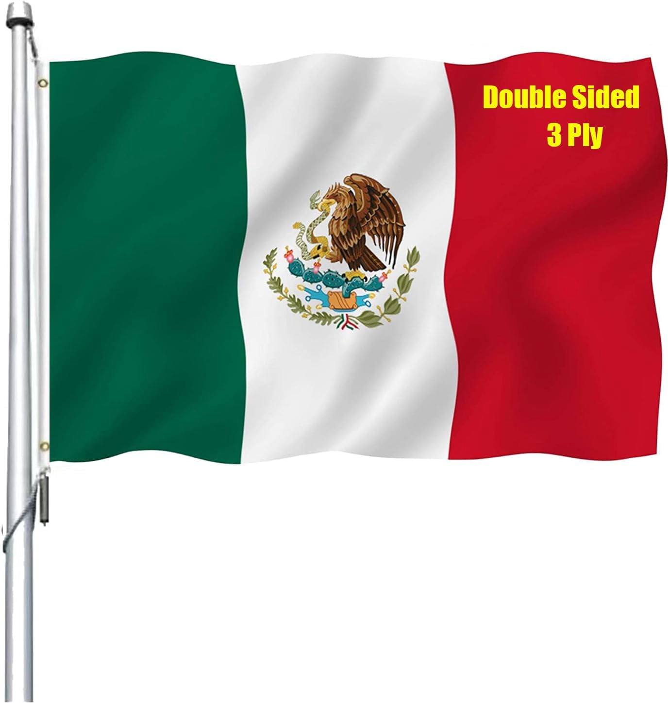 Mexican flag 3x5 Double Sided Mexico Flag Vivid Color Polyester Mexican ...