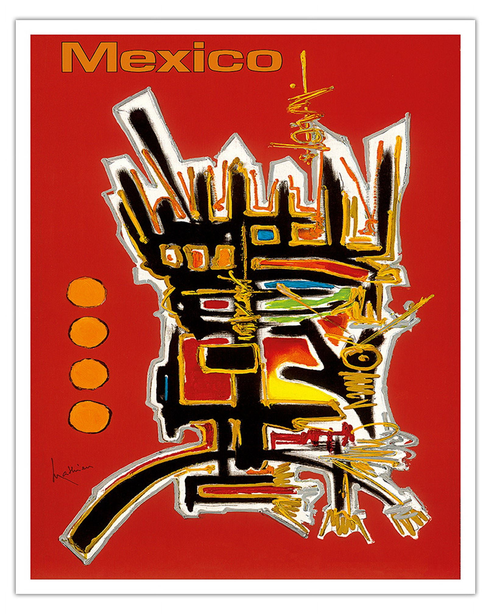 Mexico - Abstract Mayan Art - Vintage Airline Travel Poster by Georges ...