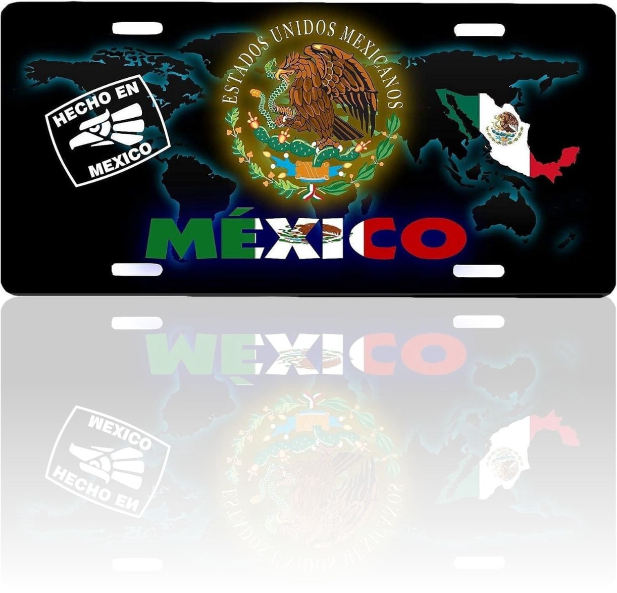 Mexico Aluminum Vanity Novelty License Plate Placa, 6" x 12", Souvenir ...