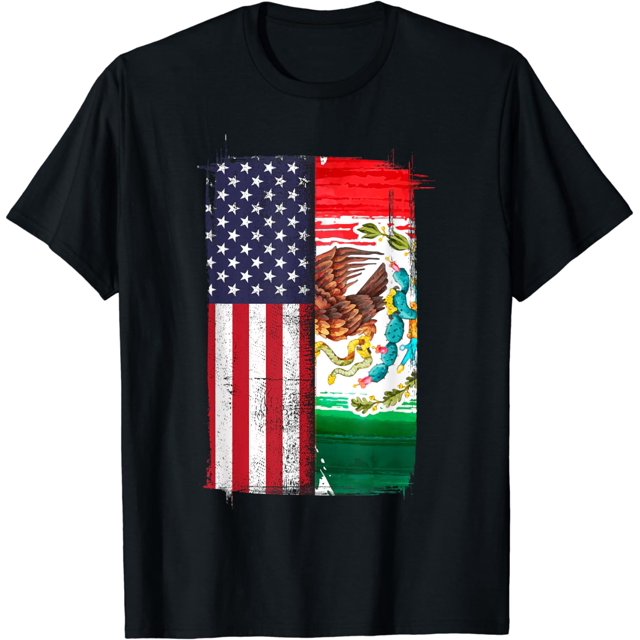 Mexico America Flag USA Pride Patriot Half Mexican American T-Shirt - Walmart.com