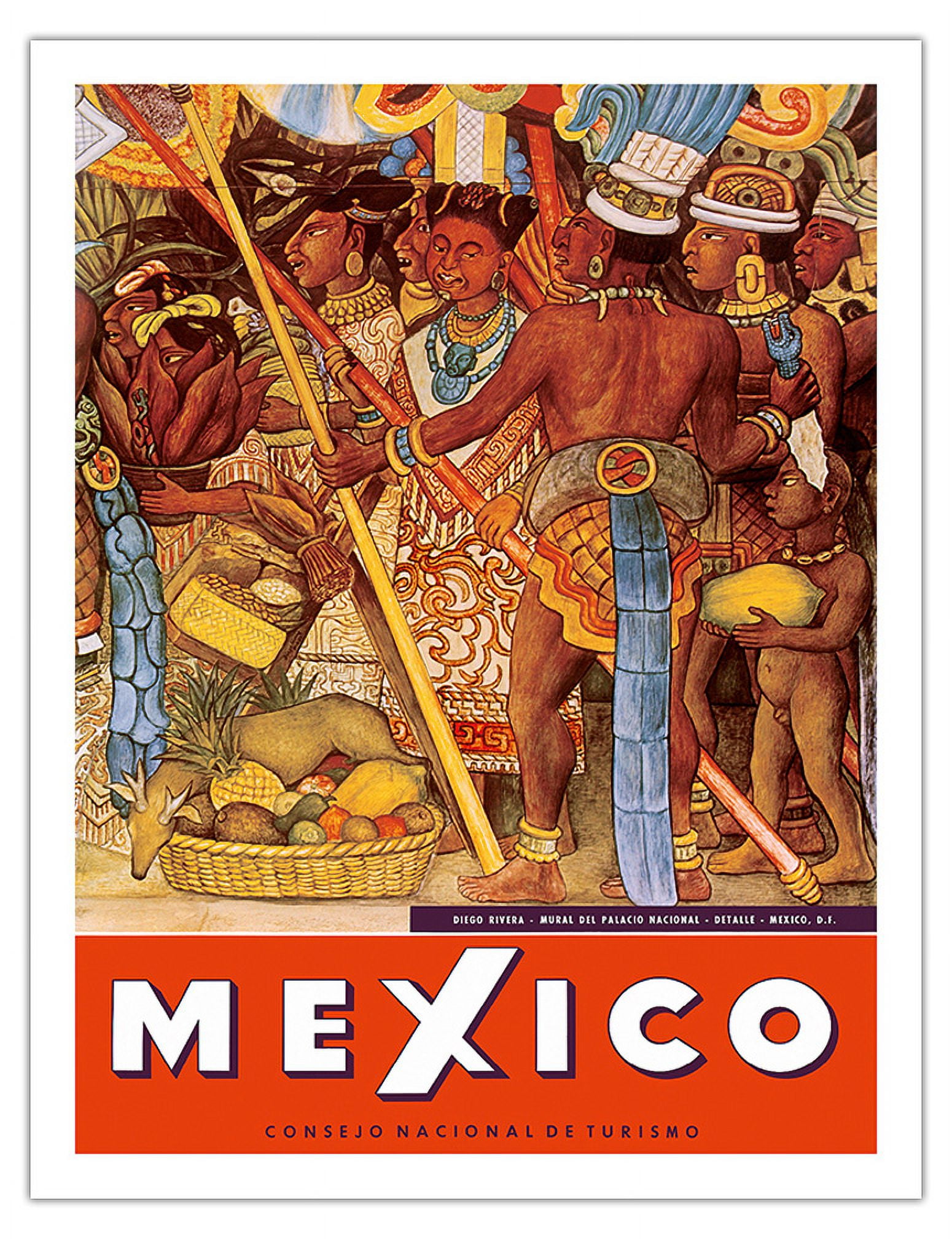 Mexico - Aztec Indians - Detail from Mural - National Palace (Palacio ...