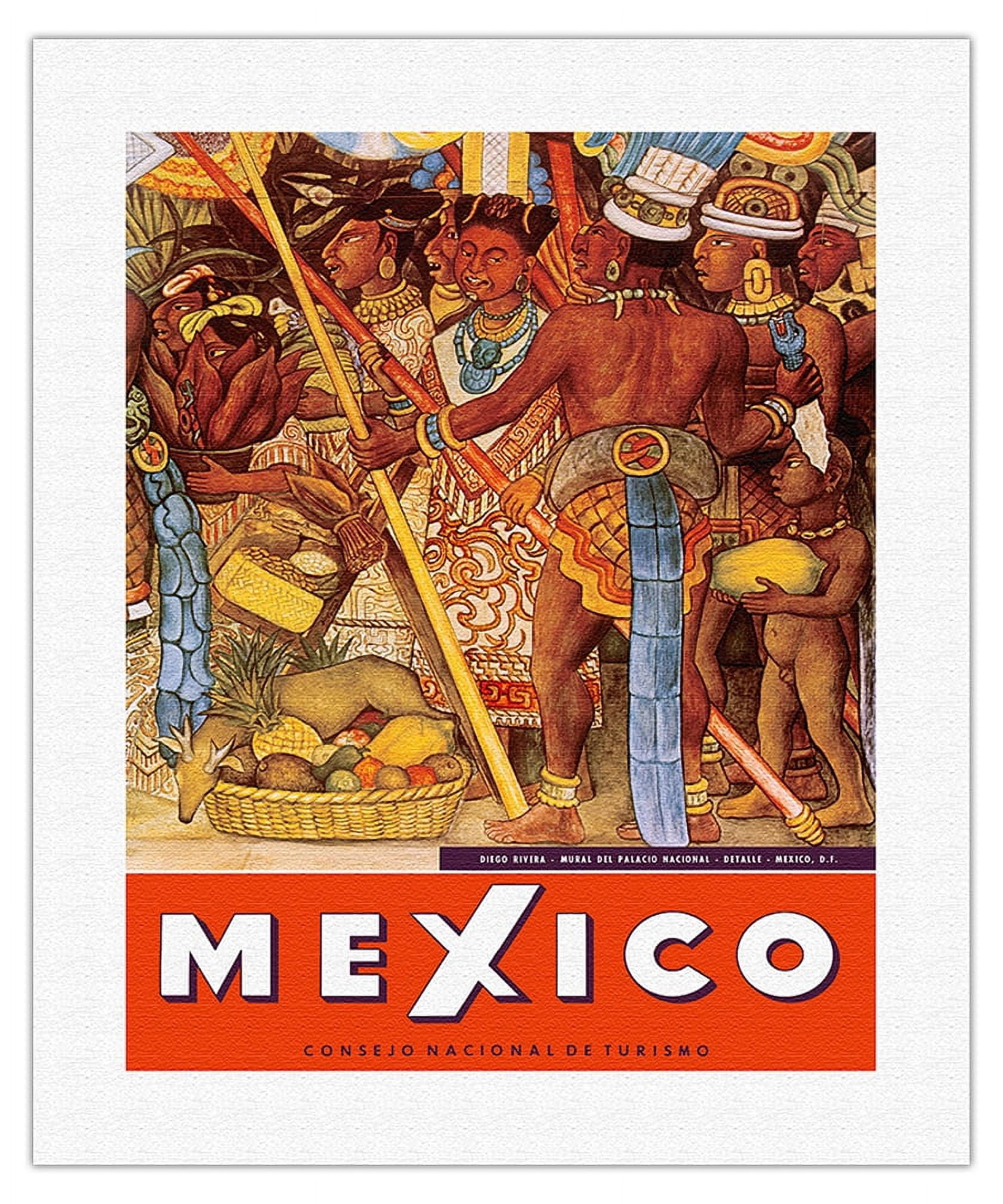 Mexico - Aztec Indians - Detail from Mural - National Palace (Palacio ...