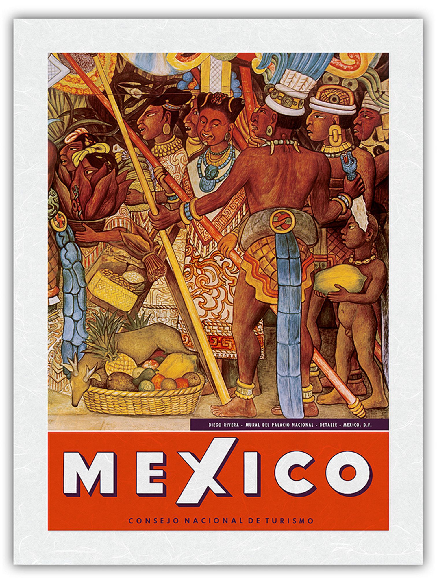 Mexico - Aztec Indians - Detail from Mural - National Palace (Palacio ...