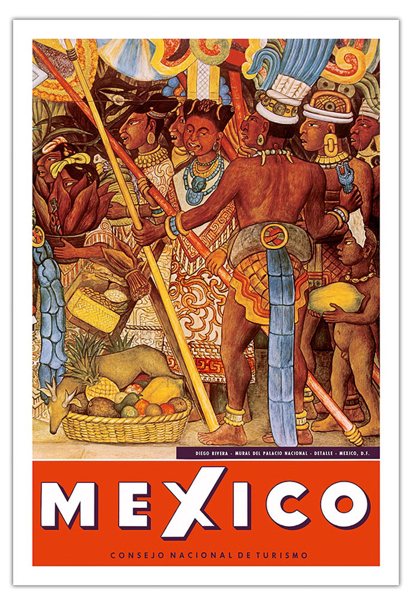 Mexico - Aztec Indians - Detail from Mural - National Palace (Palacio ...