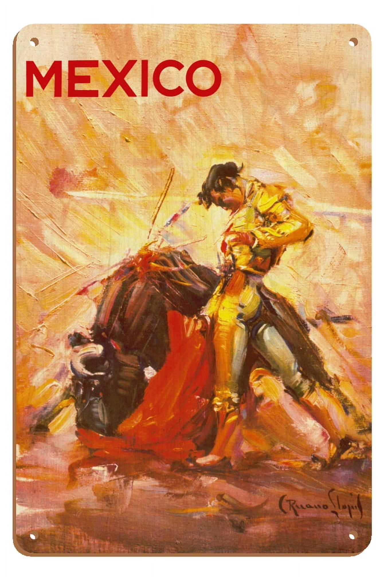 Mexico - Bullfighting Matador - Vintage Travel Poster by Carlos Ruano ...