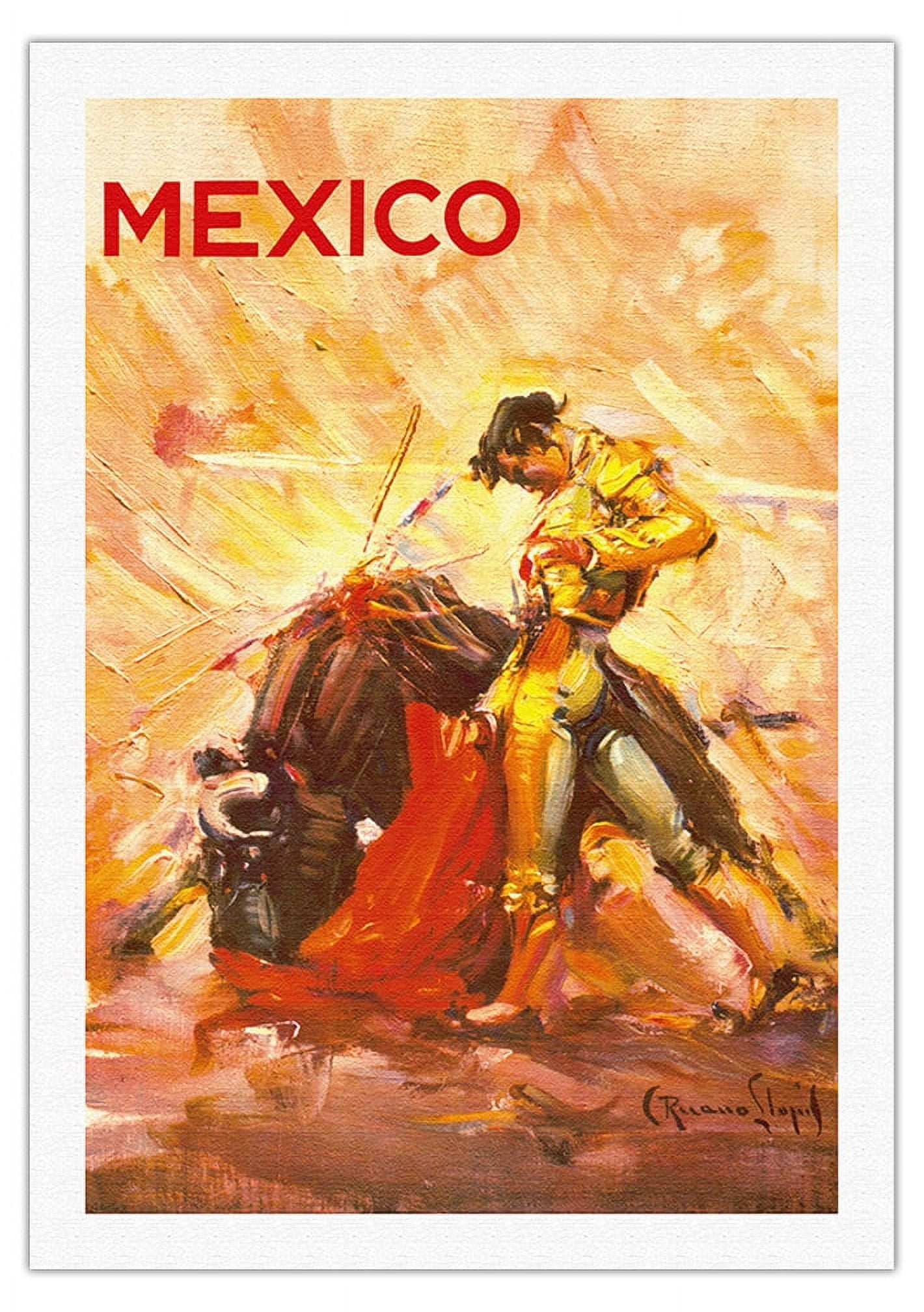 Mexico - Bullfighting Matador - Vintage Travel Poster by Carlos Ruano ...