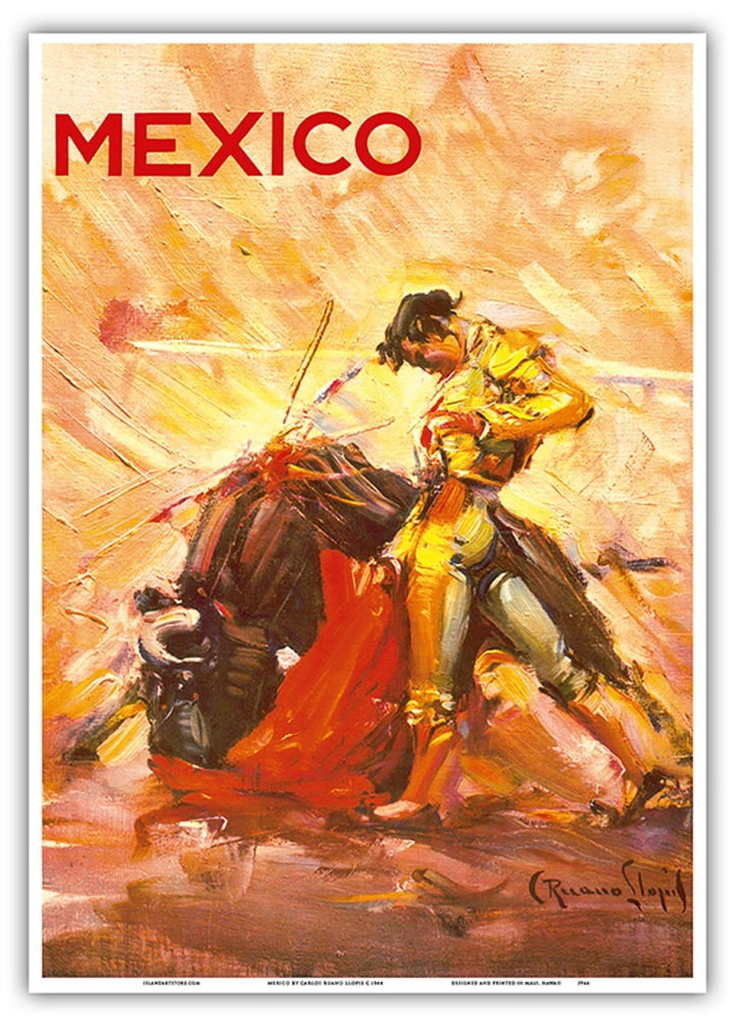 Mexico - Bullfighting Matador - Vintage Travel Poster by Carlos Ruano ...