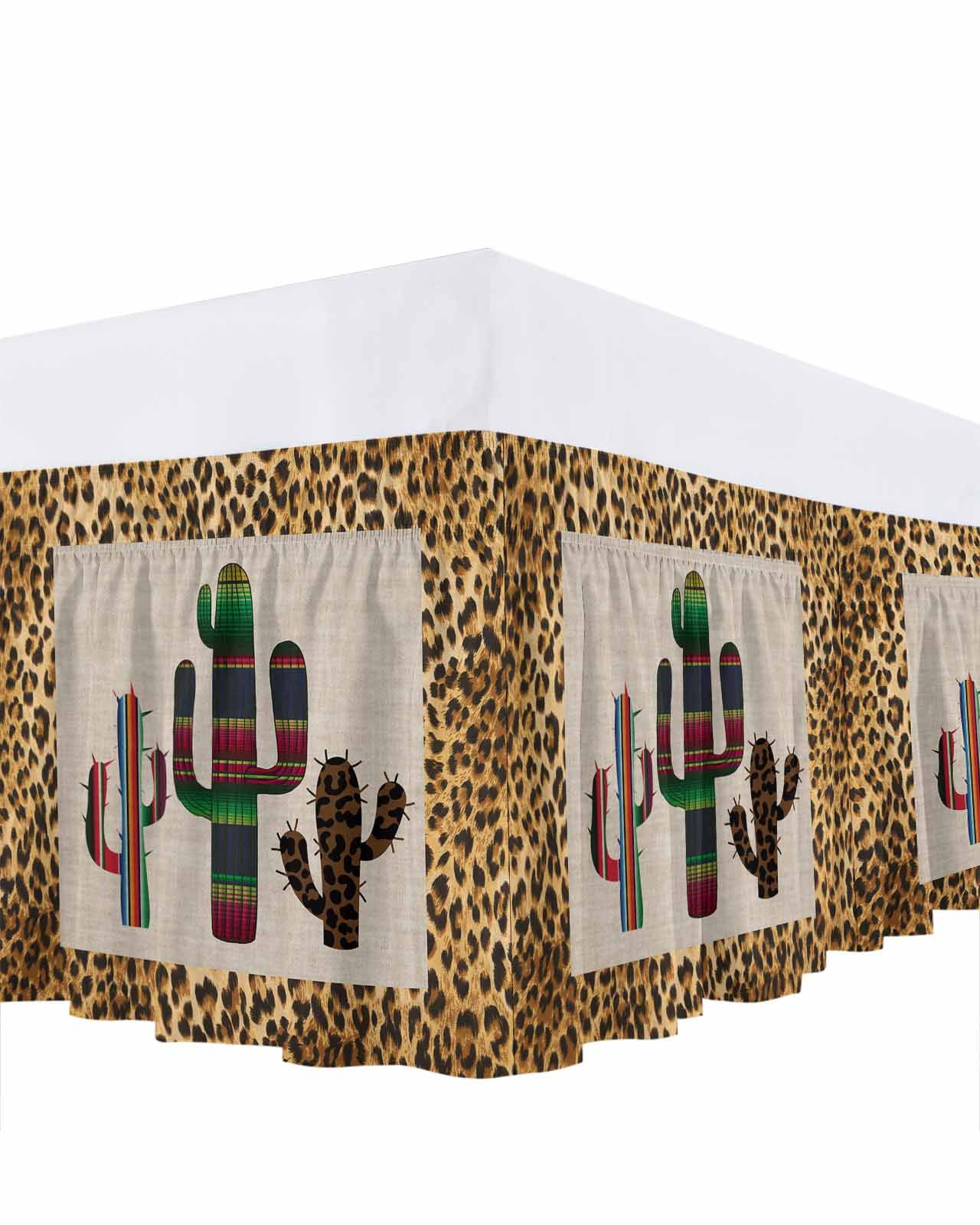 Mexico Cactus Bed Skirt Queen Size 18 Inch Drop, Leopard Print ...