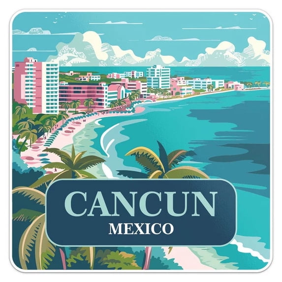 Mexico Cancun City Sticker Phone Decal Water Bottle Stickers Car Decals ...